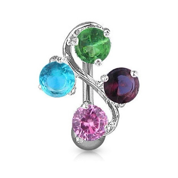 Jewelry | Reverse Navel Belly Button Ring Stud 14g Stainless Steel ...